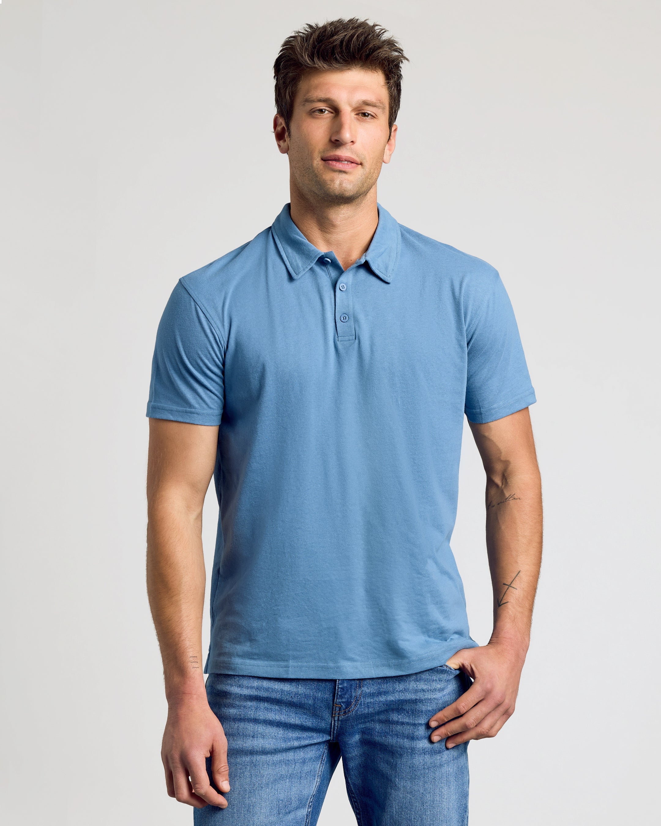 Indigo Short Sleeve Polo – Offracks